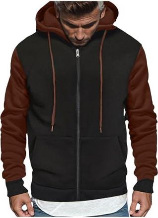 Generic Sweat a Capuche Homme Hooded Sweatshirt Sweatshirt Homme &agrave; Capuche, Demi-Bouton, Design Tricot&eacute; pour Une Mode Automnale