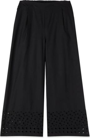 Oltre Femme, Pantalons, Noir, Taille: 36 FR Pantalon cropped avec broderie sur le bas