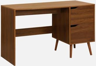 Sweeek Bureau à 2 tiroirs décor Bois de Noyer