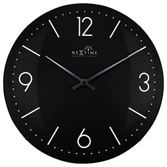 NeXtime Atomic Wanduhr, 35 cm, Radio, gesteuert (DCF), Schwarz, One Size