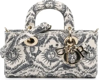 Dior Hobo Bags - Small Denim Toile de Jouy Soleil Lady D Joy - Gr. unisize - in Weiß - für Damen