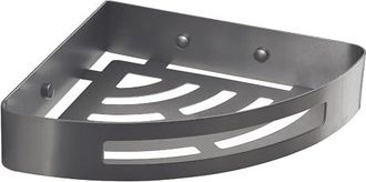 Gedy NERVA Duschkorb, Duschregal, Eckregal, Edelstahl AISI 304, Gun Metall, 21 x 21 x 4,5 cm
