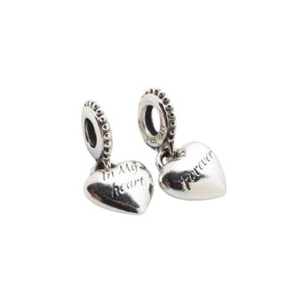 Pandora Aunt And Niece Split Heart Dangle - - Accessories - Damen - Grau - ONE SIZE