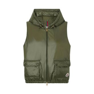 Moncler L20931A00094597Yg825 Daunenweste - - Jackets - Damen - Gr&uuml;n - L