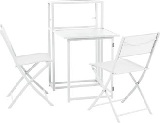 SVITA Balkon-Set platzsparend Balkon-Möbel Kleiner Balkon klappbar Weiß