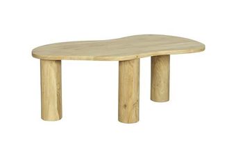 Byliving Couchtisch Ethan/Tischplatte und Gestell in naturfarben (Akazie) oder schwarz/Wohnzimmertisch/Beistelltisch/Ma&szlig;e: B 110, H 45, T 55 cm (Akazie (naturf