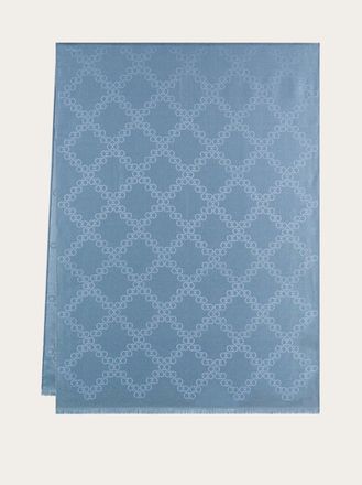Ferragamo Damen Stola Gancini Jacquard Blau