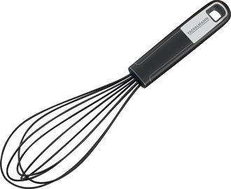 Fackelmann Fackelmann Schneebesen 26 cm SENSE, praktischer Rührbesen für beschichtete Kochutensilien, mit rutschfestem Soft-Touch-Griff (Farbe: Silber/Schwarz), 