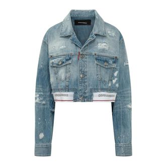 Dsquared2 Femme, Vestes, Bleu, Taille: 38 FR Veste en jean