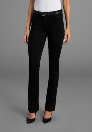 Arizona Bootcut-Jeans ARIZONA Ultra-Stretch, Damen, Gr. 100, K + L Gr, schwarz (schwarz schwarz), Denim/Jeans, Obermaterial: 74% Baumwolle, 24% Polyester, 2% 