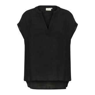 Kaffe Femme, Blouses et Chemises, Noir, Taille: 40 FR Blouse Noire Profonde avec Col en V