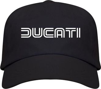 Generico Casquette noire avec logo de moto pour homme 5 panneaux 100 coton 340 g/m&sup2;, Noir, taille unique