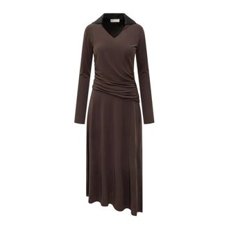 Tory Burch Ruched Jersey Midi Kleid - - Dresses - Damen - Braun - L