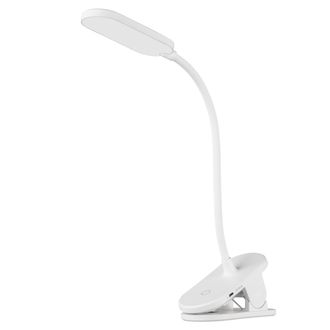Eglo LED Klemmlampe Raizal, Akku-Klemmleuchte f&uuml;r Bett, Nachttischlampe zum Klemmen, Touch dimmbar in Stufen, klemmbare Leselampe aus Kunststoff in Wei&szlig;, k