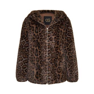 Cesare Gaspari Modische Kapuzenjacke aus Kunstpelz Reyna - - Jackets - Damen - Braun - XL