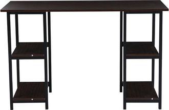 SVITA Studio Schreibtisch Regal Nussbaum-Optik schwarze Metall-Beine - Svita