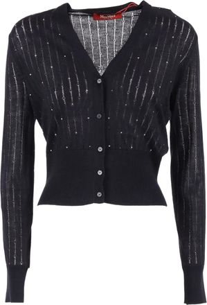 Max Mara cardigan Nogara à ornements - Bleu