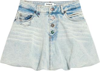 Desigual Femme, Jupes, Bleu, Taille: 40 FR Fal_Globo Mini Skirt