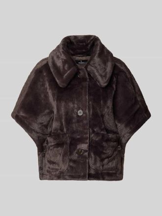 Monari Jacke aus Kunstfell mit aufgesetzten Taschen und 1/2-Arm