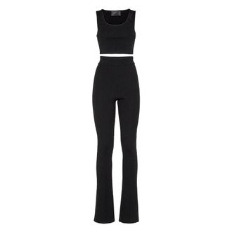 Philipp Plein Merino Extrafine Freizeit-Top/Hose Signature - - Jumpsuits & Playsuits - Damen - Schwarzk - L