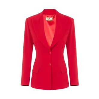 Elisabetta Franchi Femme, Vestes, Rouge, Taille: 42 FR Giacca