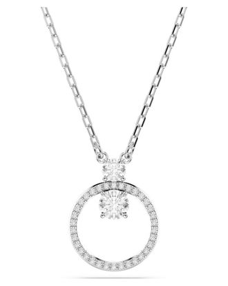 Swarovski Kette Constella Anh&auml;nger Pav&eacute;, Rundschliff, Wei&szlig;, Rhodiniert