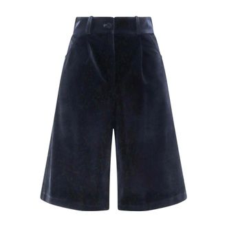 Actualee Shorts Bermuda en Velours - Femme - Shorts - Bleu - Taille: 38 FR
