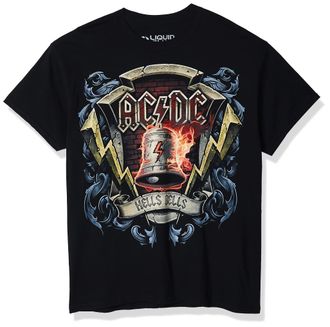 Liquid Blue Herren Ac/DC-Hells Bells Shield T-Shirt, schwarz, X-Gro&szlig;