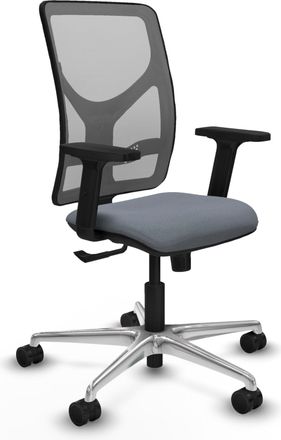 Piqueras y Crespo Schreibtischstuhl aus grauem Netzstoff, mit 2D-Armlehnen, h&ouml;henverstellbare Lendenwirbelst&uuml;tze, ausgestattet mit 3 Positionen und Schneideschaum, Grau