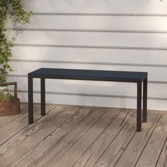 vidaXL Gartenbank 110 cm Stahl und wpc Schwarz Vidaxl