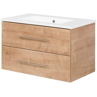 Fackelmann Waschtischunterschrank inkl. Keramikbecken b.perfekt / Soft-Close-System / Ma&szlig;e (b x h x t): ca. 82 x 51 x 48 cm