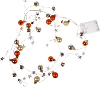 OSALADI Led Lichterkette Weihnachtskugeln Mit Glocke Warmwei&szlig; 2 Meter Papier Kunststoff Batteriebetrieben H&auml;ngende Innen Und Au&szlig;endeko F&uuml;r Party Und Fest