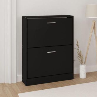 vidaXL Schuhschrank Schwarz 59x17x81 cm Holzwerkstoff - Vidaxl