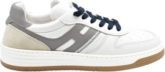Hogan Low-Top Sneaker - Basketball-Inspired Leather Sneakers With Suede Ac - Gr. 10 - in Wei&szlig; - f&uuml;r Damen