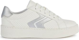 Geox Mädchen D Skyely Sneaker, Optic White Silver, 39 EU