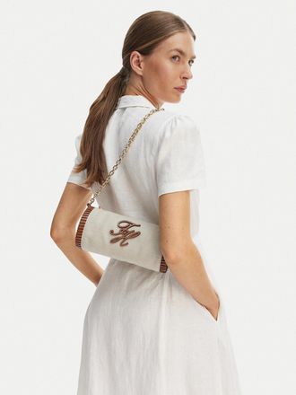 Tommy Hilfiger Handtasche Tommy Hilfiger Th Elev Summ Chain Bag Canvas AW0AW18635 Beige