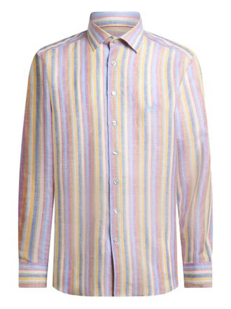 Etro striped linen shirt - Wei&szlig;