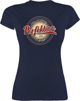 Shirtracer Shirt Damen - 40. Geburtstag - Vierzig Jahre Perfektion seit 1985 - M - Navy Blau - Geburtstagsgeschenk Schwester 40 40er Outfit 40.Geburtstag 1984 Ts