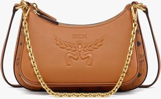 MCM Aren Duo Hobo in Visetos COGNAC VISETOS