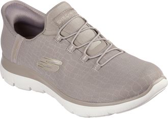 Skechers Slip-On Sneaker SKECHERS SUMMITS-CLASSY NIGHT, Damen, Gr. 37, grau (taupe, goldfarben), Textil, Schuhe, Slipper, Freizeitschuh mit komfortabler Heel P
