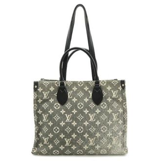 Louis Vuitton Pre-owned OnTheGo MM Monogram Jacquard Denim Tote Bag - - Pre-owned - Damen - Beige - ONE SIZE