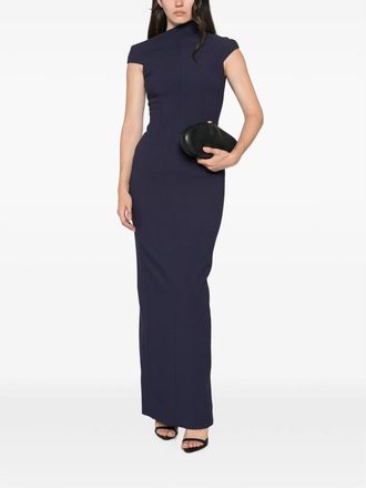 Solace London Arion Maxi Dress In Navy