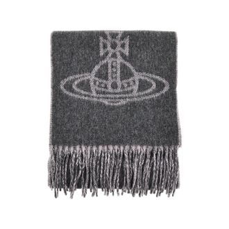 Vivienne Westwood Single Orb double-face wool scarf Woman One Size