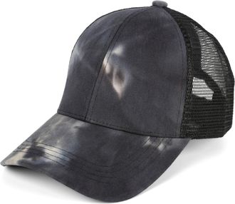 styleBREAKER Cap Ponytail Baseball Cap Batik mit Mesh Einsatz