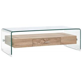 vidaXL Couchtisch Transparent 98&times;45&times;31 cm Hartglas Vidaxl