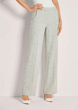 Madeleine Schlupfhose Weite B&uuml;gelfaltenhose mit Allover-Muster Businesshose mit weiter Beinform, Schlupfbund und L&auml;ngsbiesen