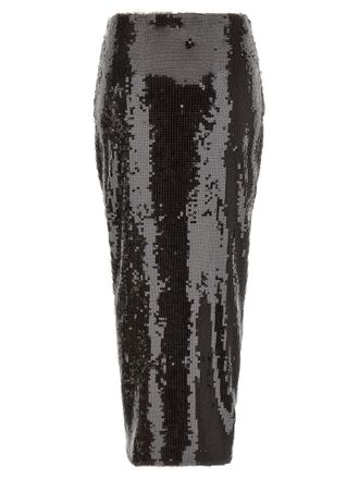 Rotate Sequin Knot Skirt - Black