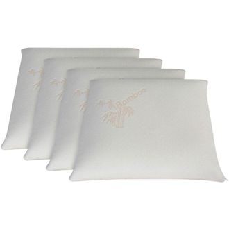 Olympe Literie Lot de 4 oreillers &agrave; m&eacute;moire de forme BIO Blanc 60x60 cm