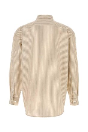 The Row Mens Embroidered Poplin Granada Shirt Ivorybeige Exterior: Cotton Camicie