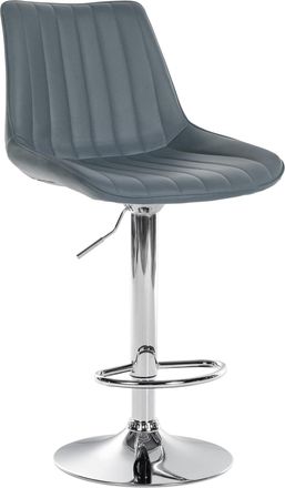 Clp Barhocker Toni Kunstleder I Höhenverstellbarer Barstuhl Mit Metallgestell I Thekenhocker Mit Integrierter Fußstütze, Farbe:grau, Gestell Farbe:Chrom
